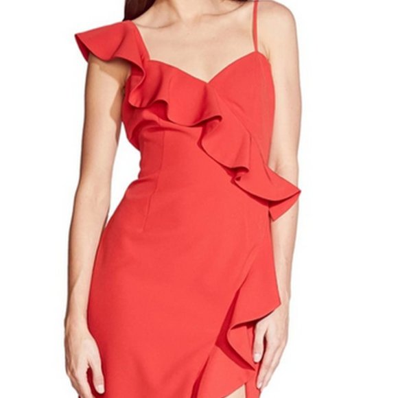 Bardot | Dresses | Bardot Destiny Dress Destiny Frill Ruffle Front Slit ...